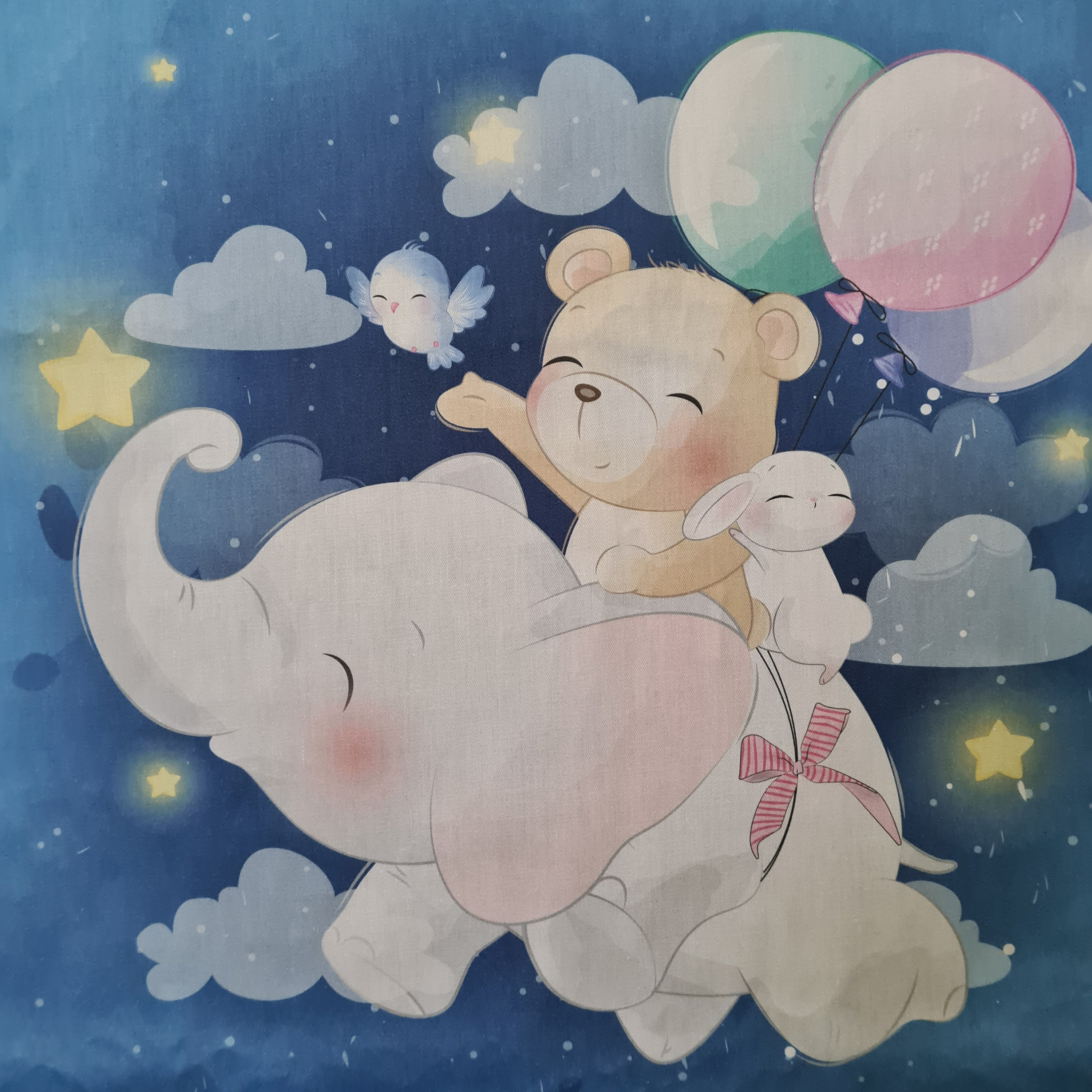 Baby elephant fabric panel for quilting Baby quilt panels | Etsy