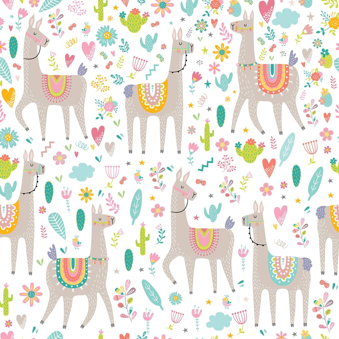 Llama Fabric by the Yard, Llama Blanket Fabric, Llama Mask Fabric Fat ...