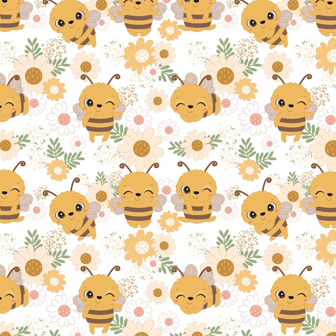 Cute Bee Fabric by the Yard for Quilting, Baby Girl Quilt Panel Fabric ...