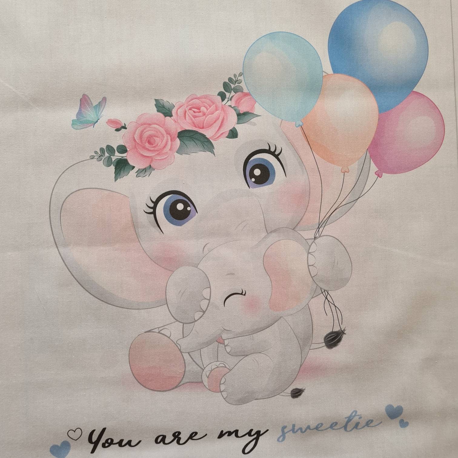 Cute Elephant Fabric Panels for Baby Quilts Elephant Print | Etsy