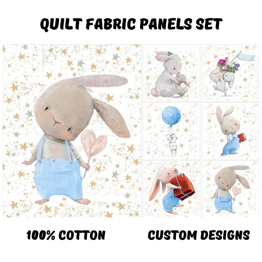 Fabric Panels for Baby Boy Quilts, Baby Blanket Fabric, Baby Fabric ...