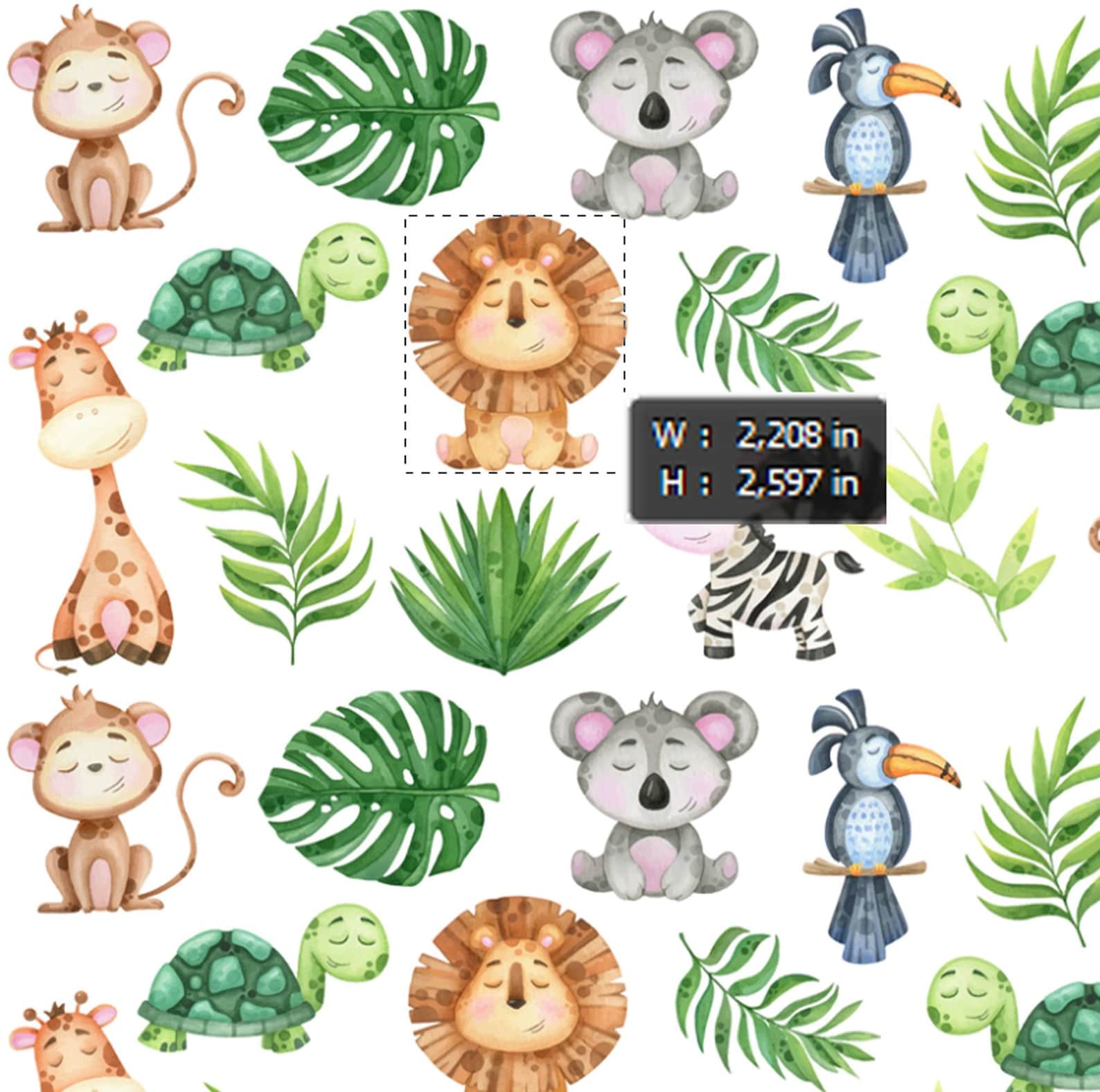 Animal Fabric by the Yard Safari Animals Fabric Panels for - Etsy