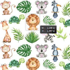 Animal Fabric by the Yard, Safari Animals Fabric Panels for Quilting ...