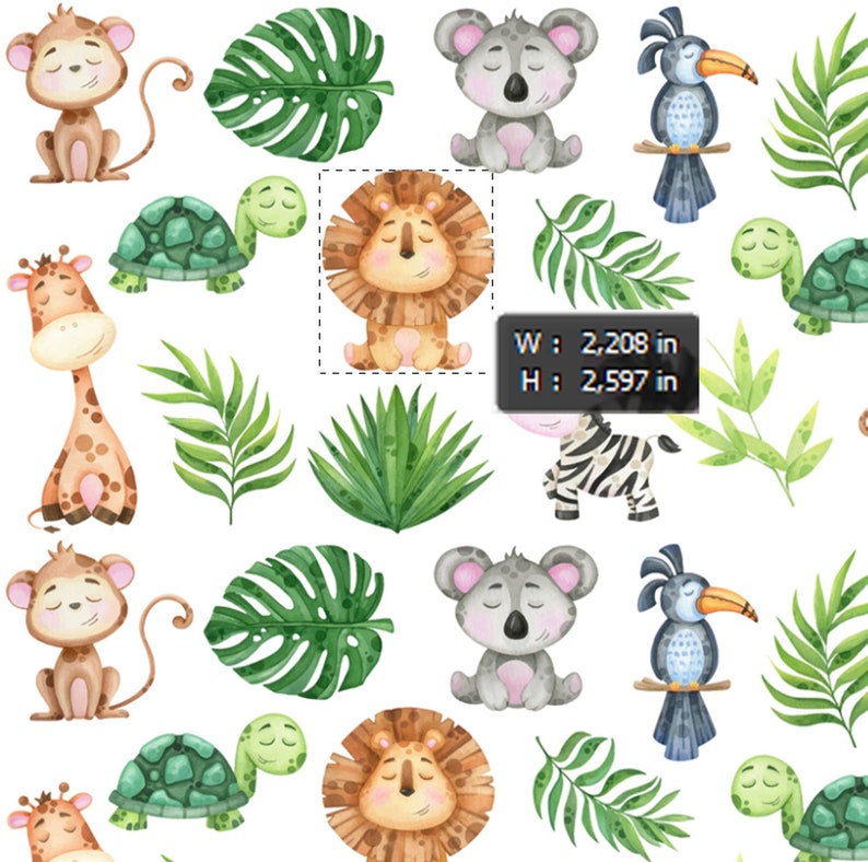 Animal Fabric by the Yard Safari Animals Fabric Panels for - Etsy