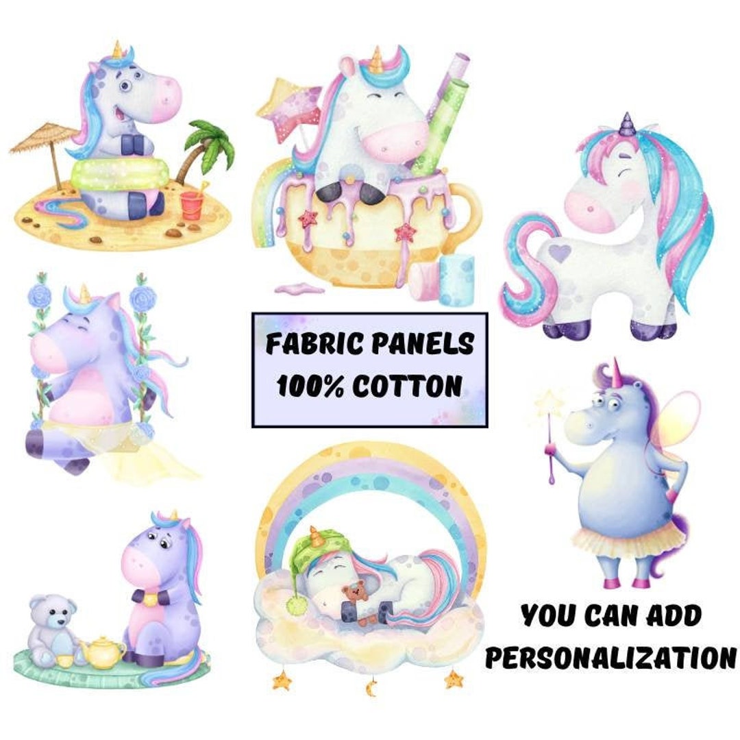 Rainbow Unicorn Fabric Panel for Quilt Cute Baby Fabric - Etsy