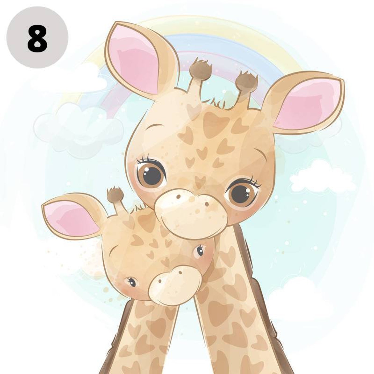 Giraffe Fabric Panel for Baby Quils, Cute Cotton Fabric Panel for ...