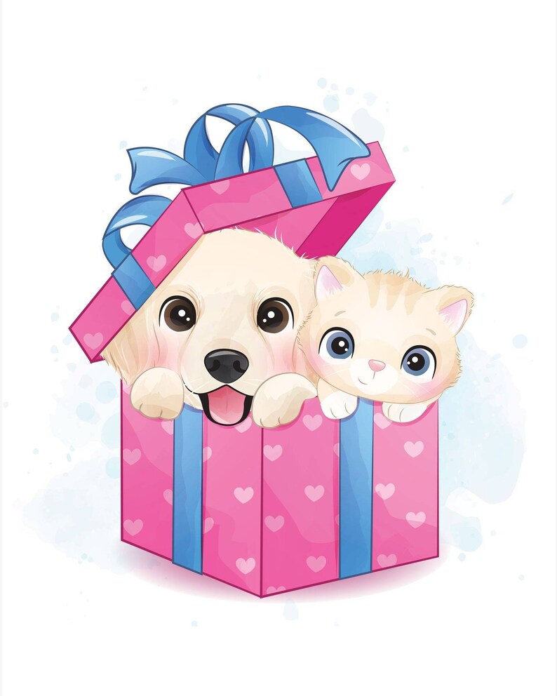 Cat Quilt Panel for Girl, Dog Quilt Panels Fabric, Cute Childrens ...