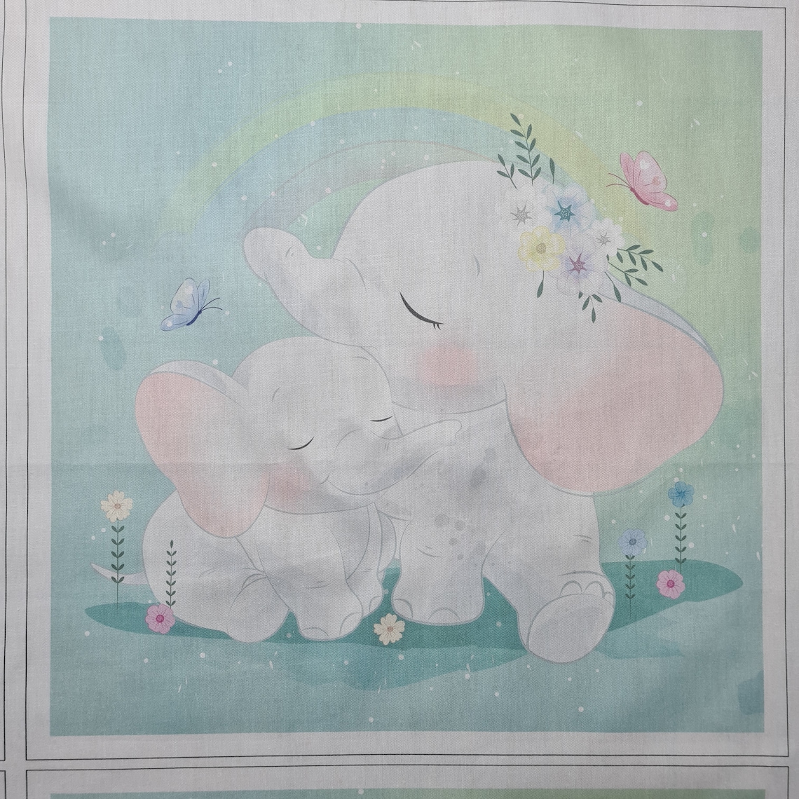 Baby elephant fabric panels for quilting Baby fabric panels | Etsy