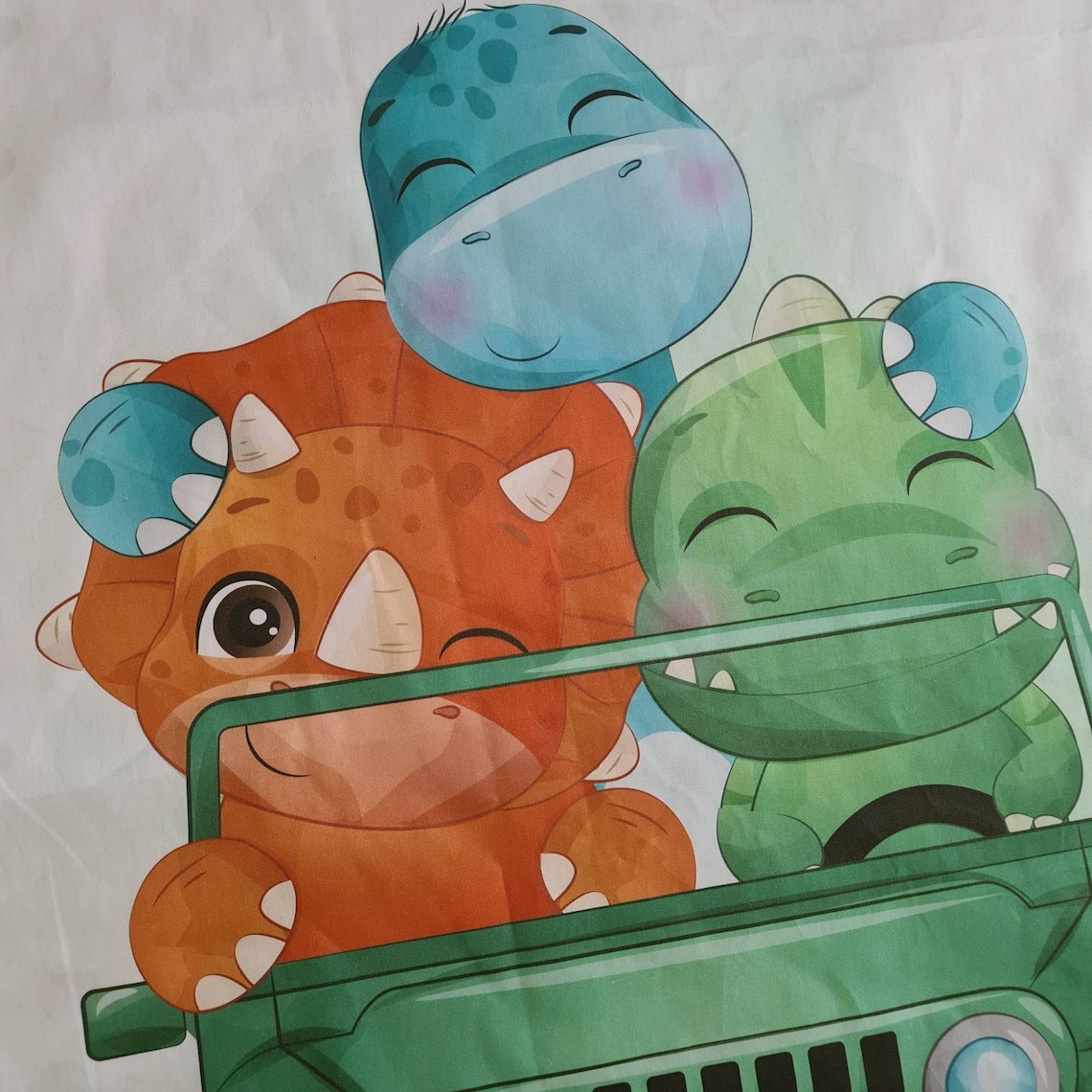 Dinosaur fabric panel for quilting Dinosaur nursery fabric | Etsy