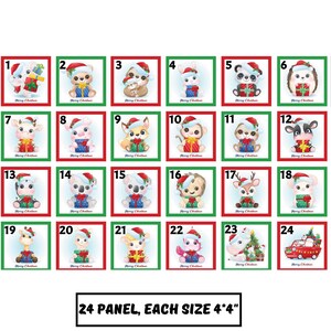 Christmas Fabric Advent Calendar Diy, Animals Fabric Panels Set for ...