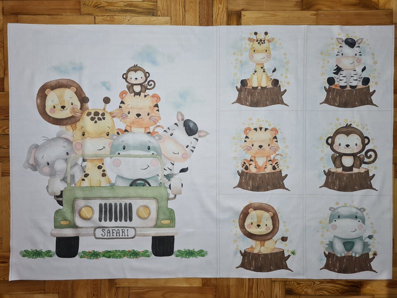 Baby Quilt Panel for Boy Quilt Fabric Bundle Animal Print - Etsy