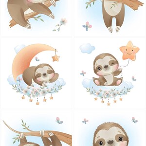 Sloth Baby Quilt Fabric Panels, Sloth Fabric Bundle, Sloth Nursery ...