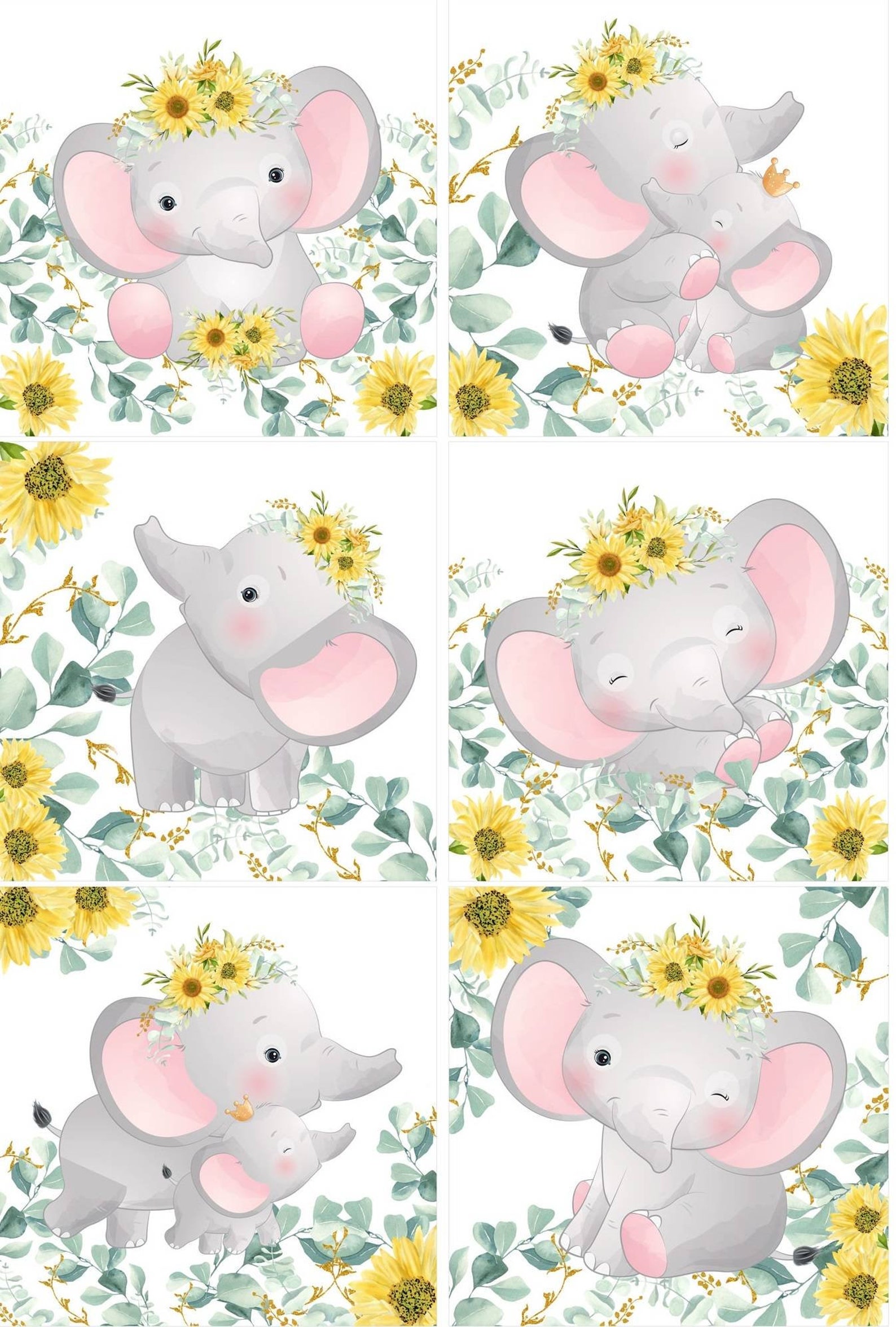Baby Elephant Fabric Panels for Quilting Elephant Quilt - Etsy