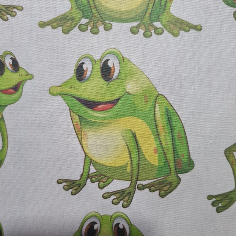 Cute Frog Fabric by the Yard, Frog Blanket Fabric, Quilt Fabric Panels ...