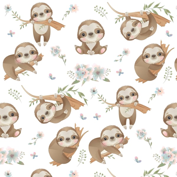 Sloth Fabric - Etsy