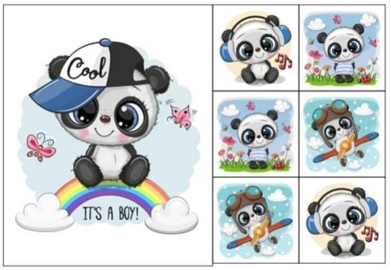 Panda Fabric Panel for Quilts Baby Quilting Fabric Cute Boy | Etsy