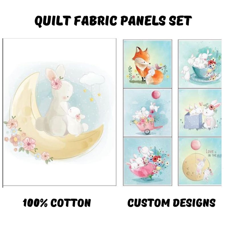 Baby Quilt Panel for Girl, Fabric Panel for Baby Quilt, Child Fabric ...