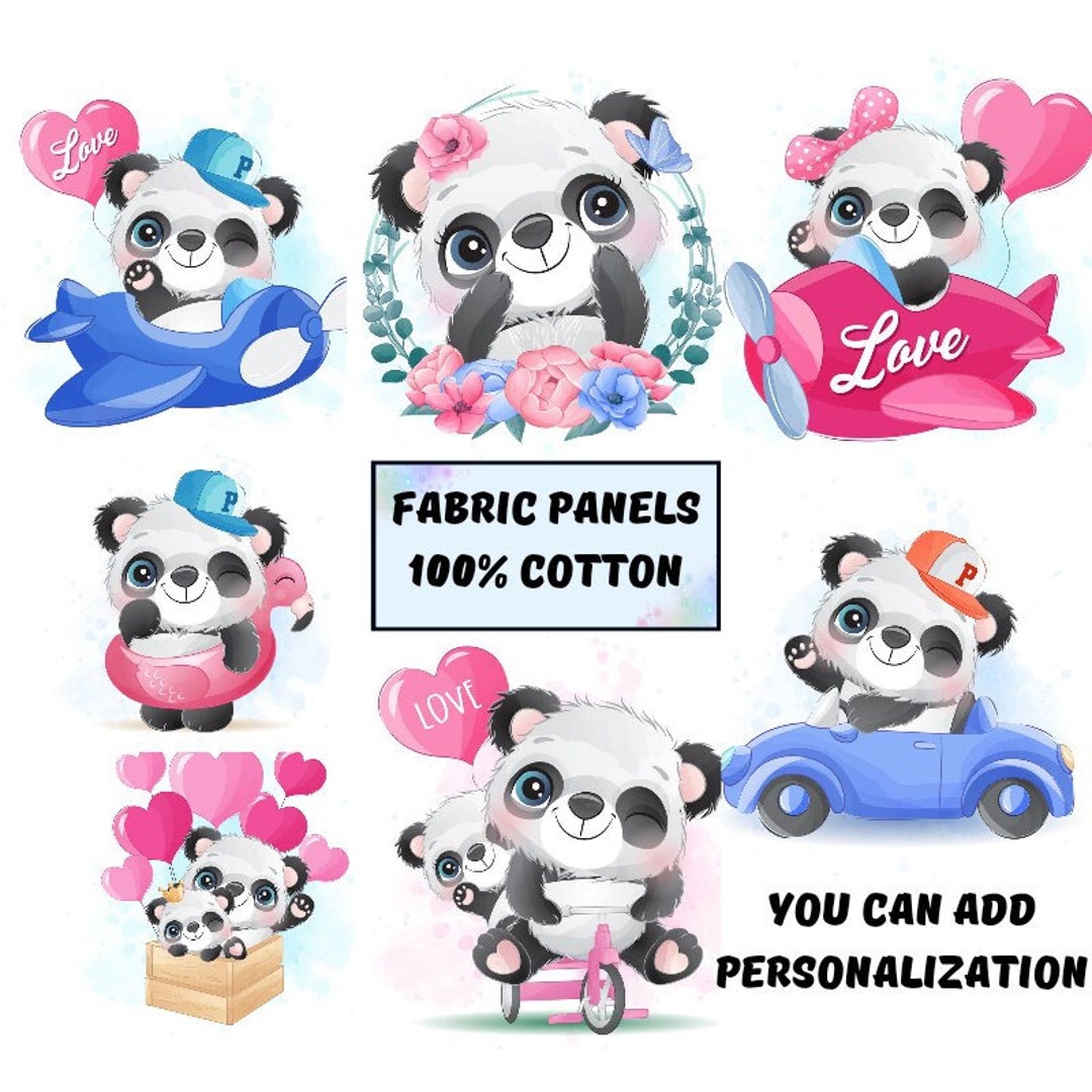 Panda Bear Fabric, Baby Quilt Panel for Girl, Baby Boy Quilt Fabric ...
