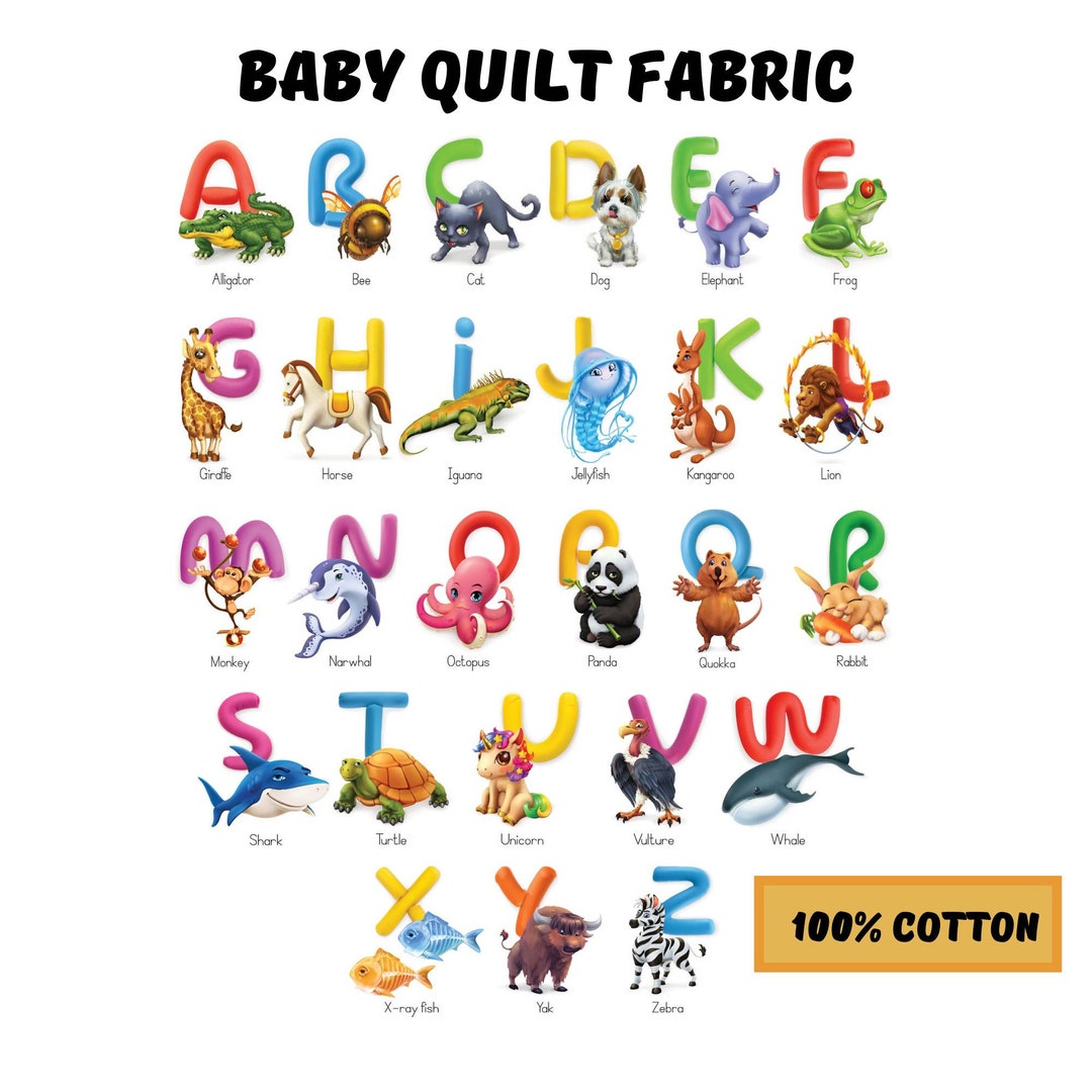 Abc Fabric Panels for Baby Quilts, Baby Fabric Panels for Quilting ...