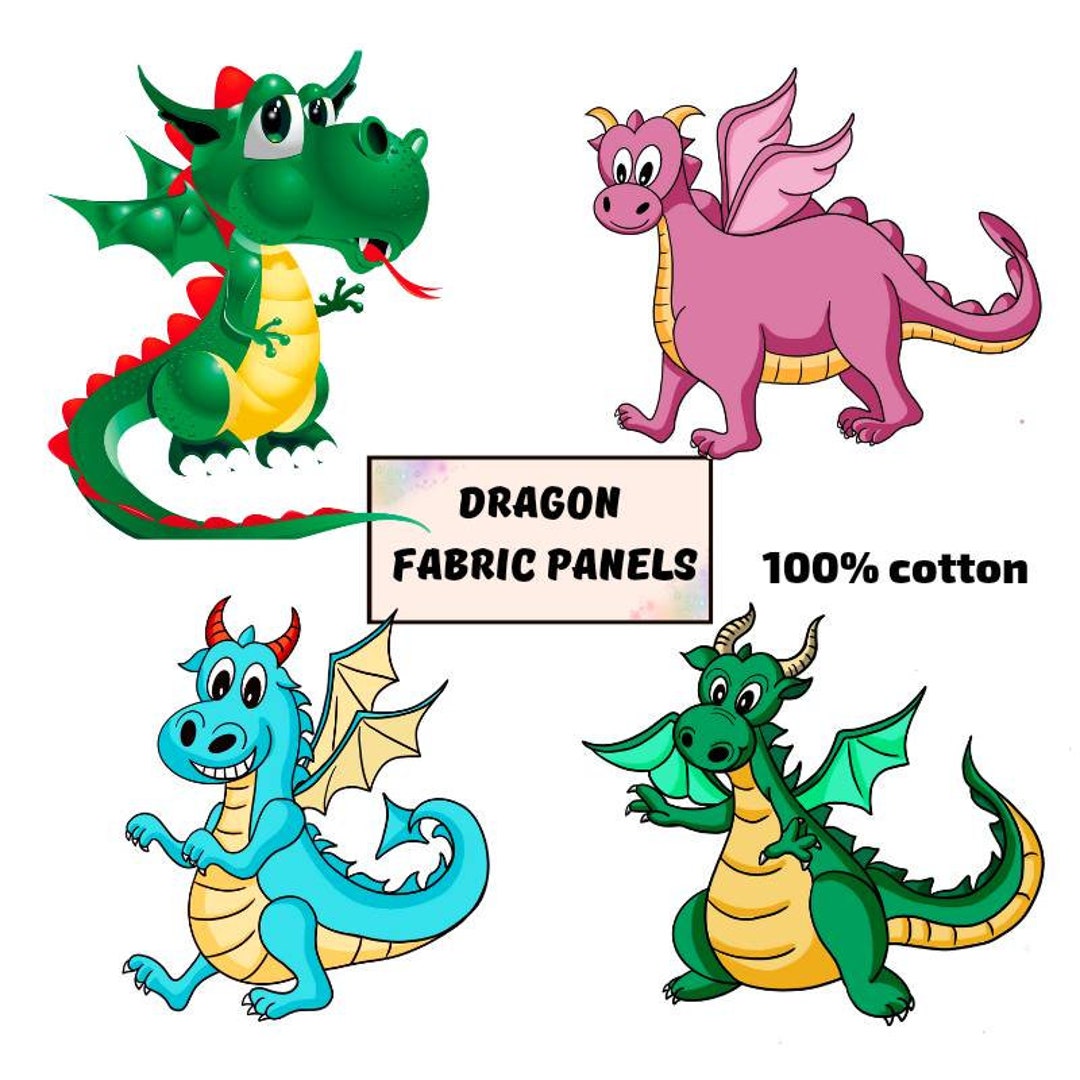 Dragon Fabric Panels Cotton Print, Baby Fabric for Quilting - Etsy