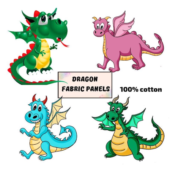 Dragon fabric panels cotton print Baby fabric for quilting | Etsy