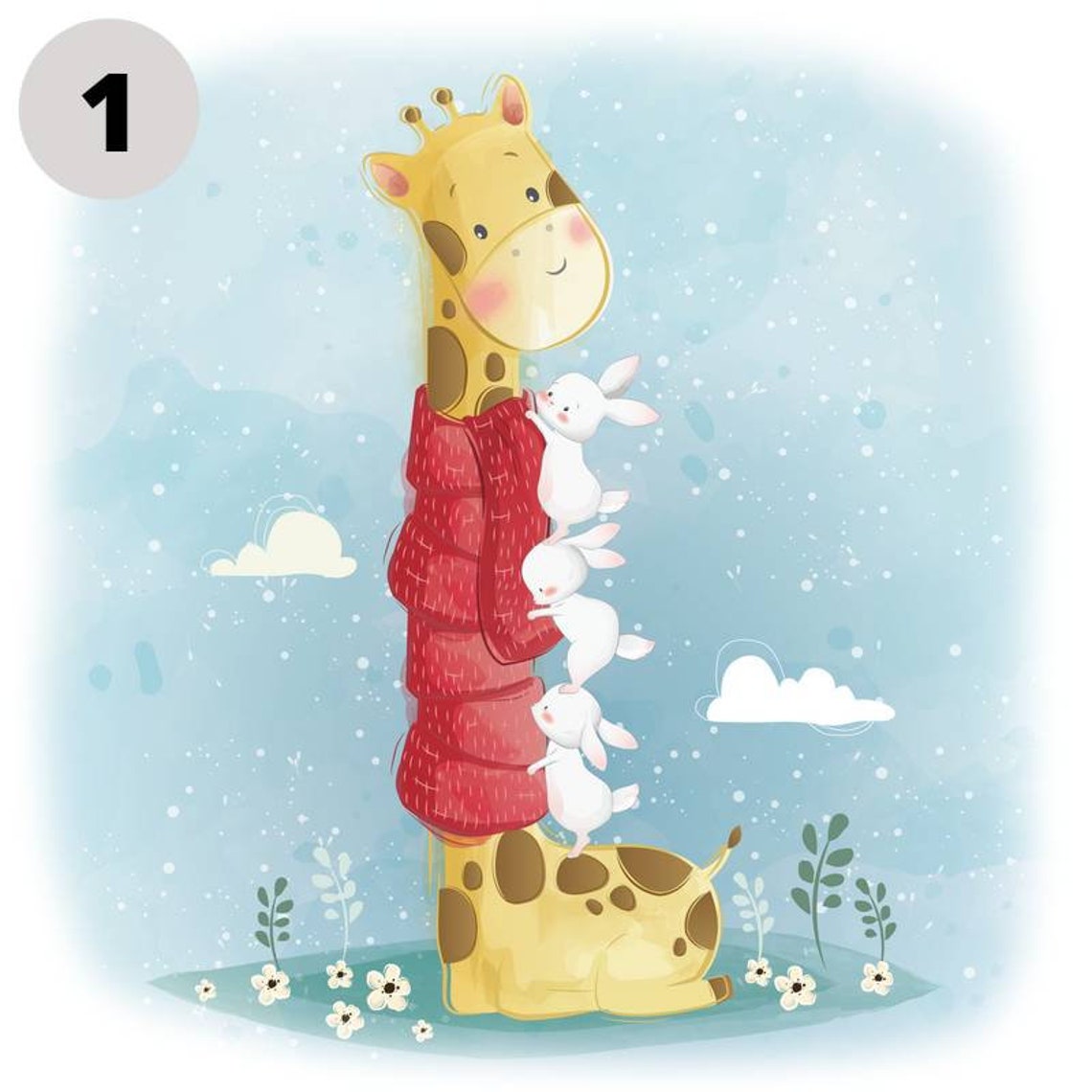 Giraffe fabric panel for baby quils Cute cotton fabric panel | Etsy