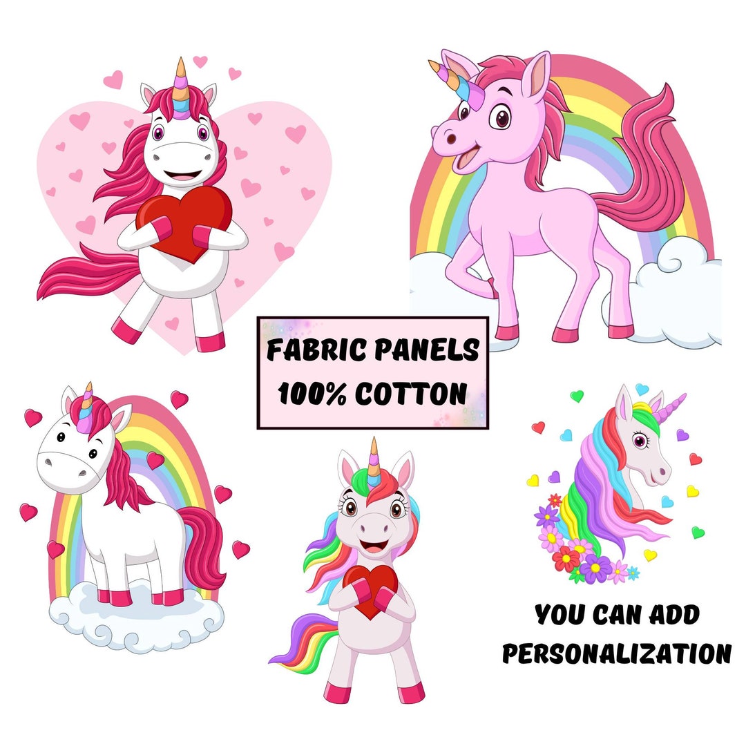 Rainbow Unicorn Fabric Panels for Quilting, Baby Quilt Panels Fabric ...