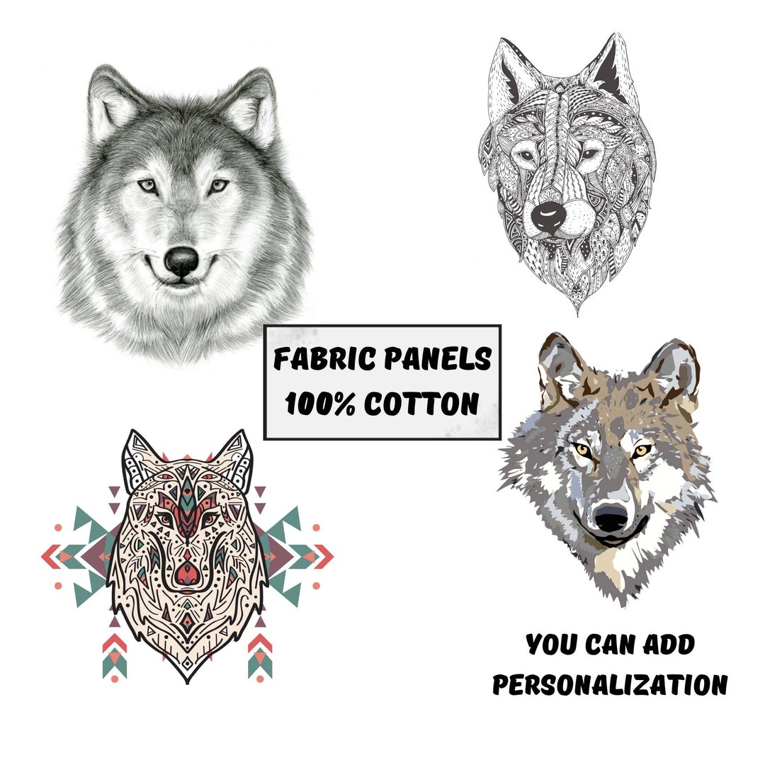 Wolf Fabric Panels for Quilting, Wolf Blanket Fabric, Wild Animal Print ...