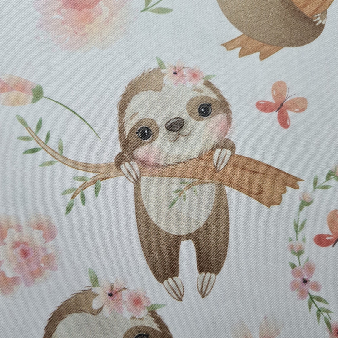 Sloth Fabric by the Yard, Quilting Fabrics Panels, Novelty Fabrics ...