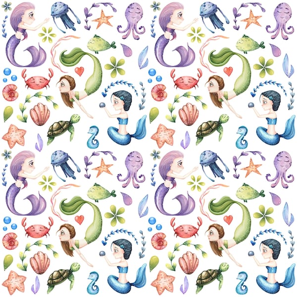 Little Mermaid Panel Fabric - Etsy