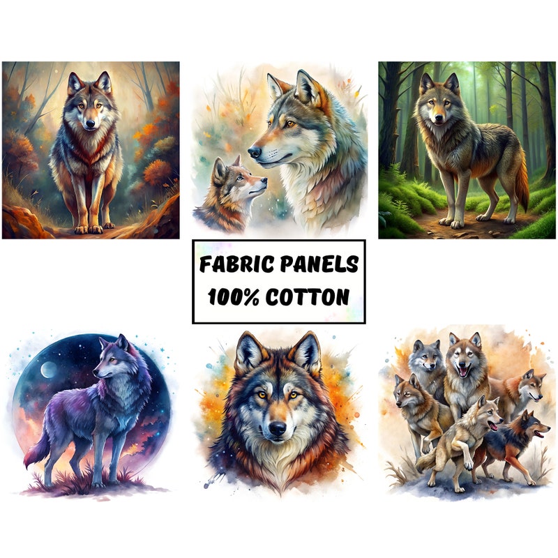 Wolf Fabric Panel - Etsy
