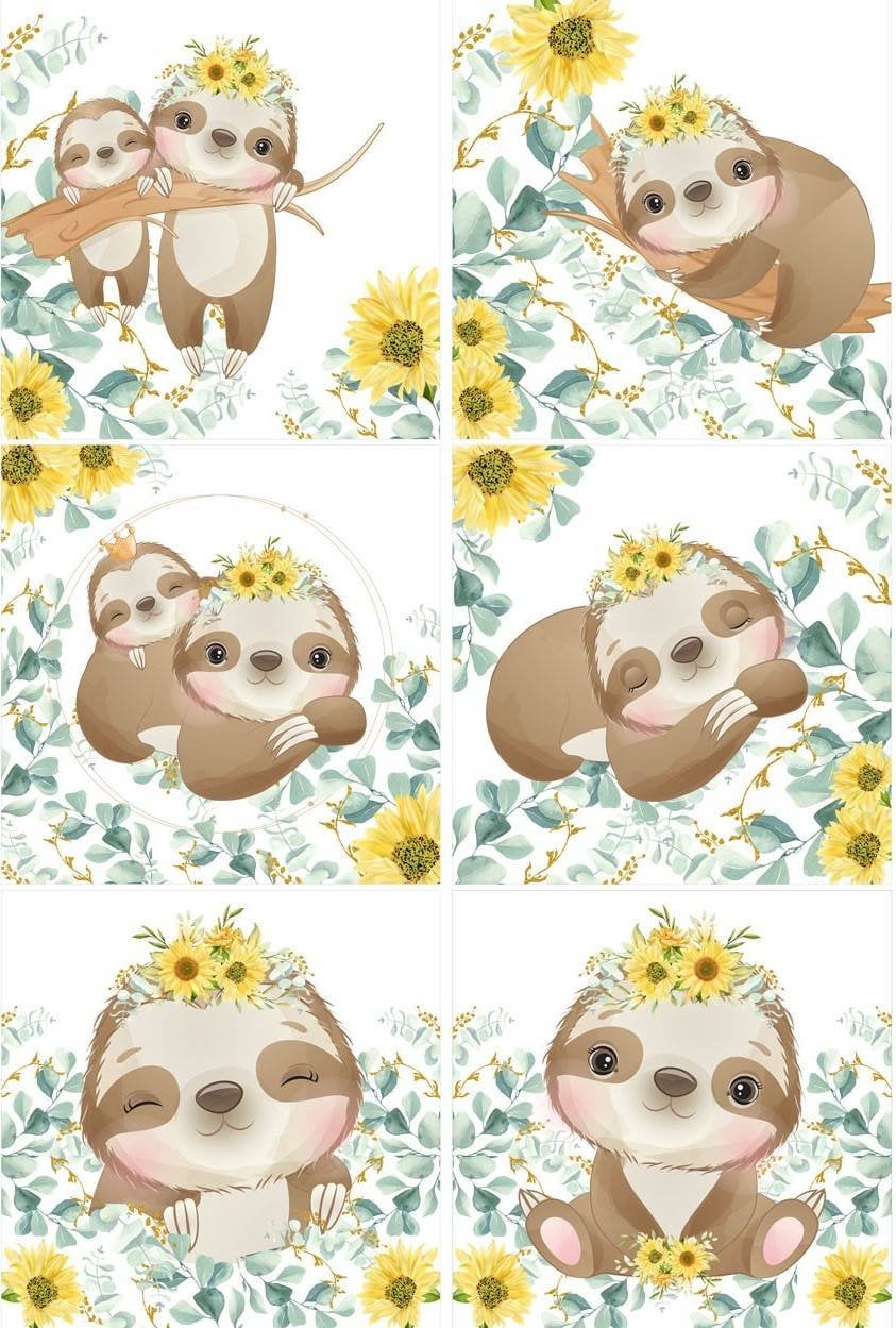 Sloth Baby Quilt Fabric Panel Sloth Panel Fabric With - Etsy