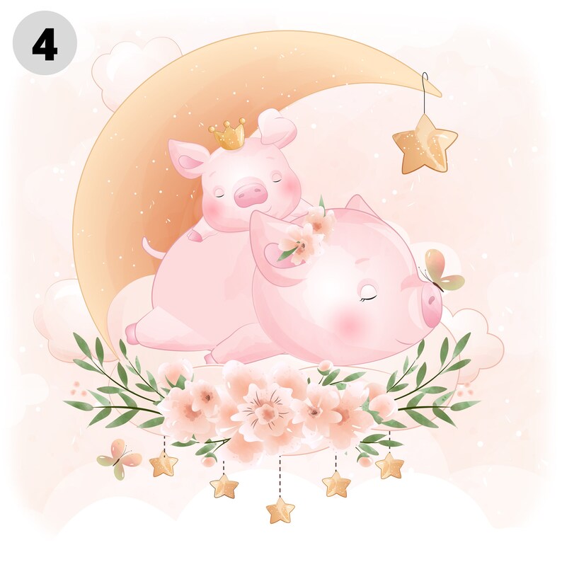 Pig Fabric Panel for Baby Quilts Cute Pig Decor Farm Animal - Etsy