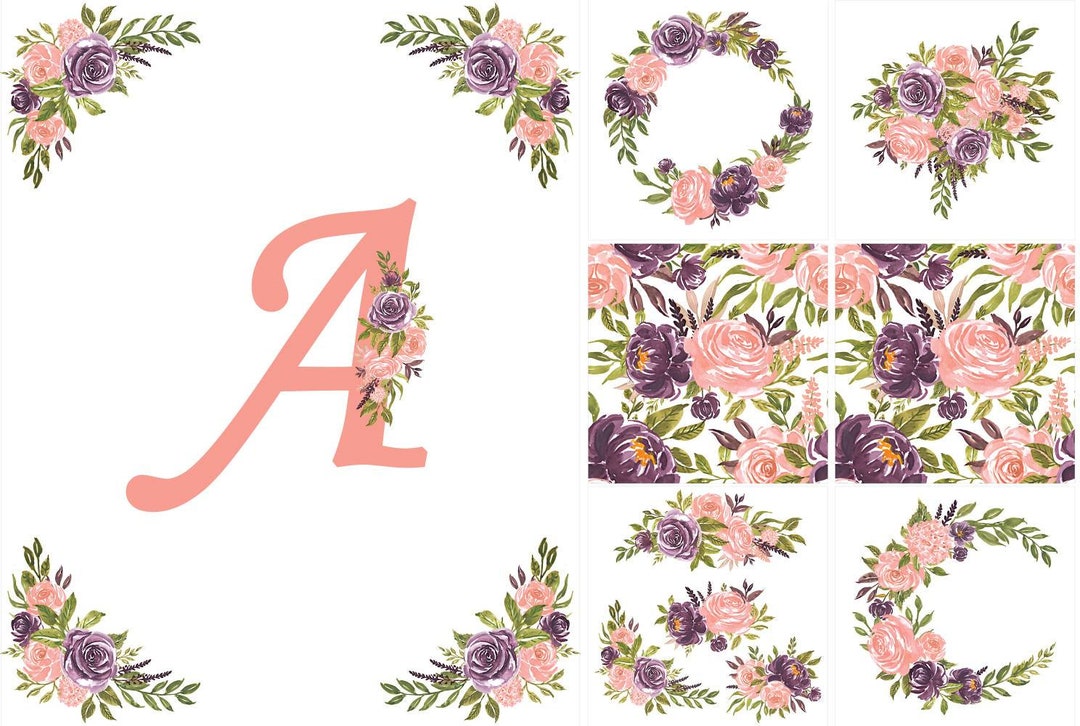 Personalized Baby Blanket Floral Fabric, Baby Girl Quilt Panel ...