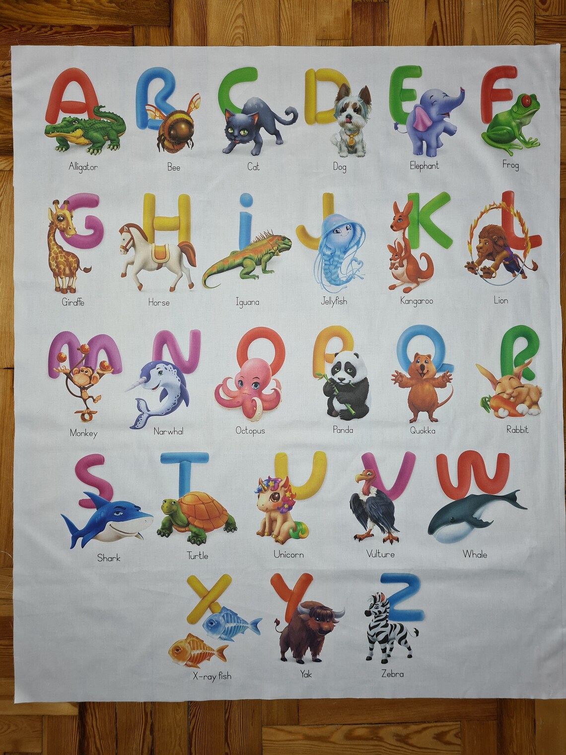 Abc fabric panels for baby quilts Baby fabric panels for | Etsy