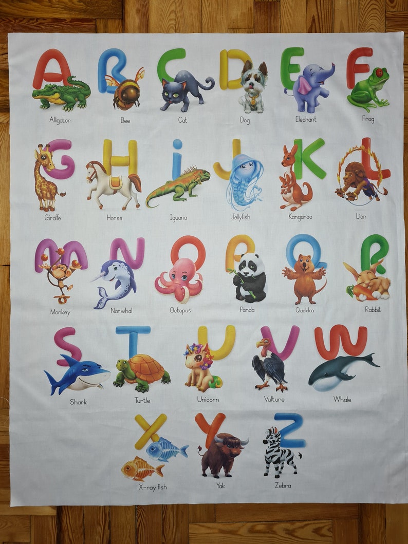 Abc Fabric Panels for Baby Quilts, Baby Fabric Panels for Quilting ...