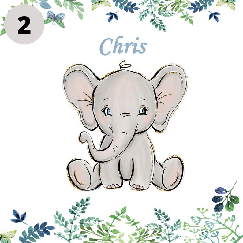 Elephant Fabric Panels for Quilting Baby Elephant Floral - Etsy