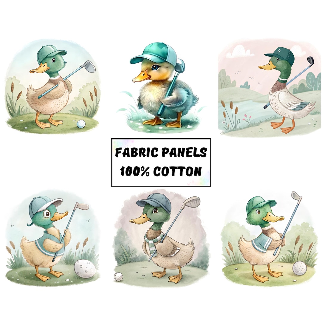 Juvenile Mallard Duck Fabric Panels for Quilting, Duck Lover Gift ...