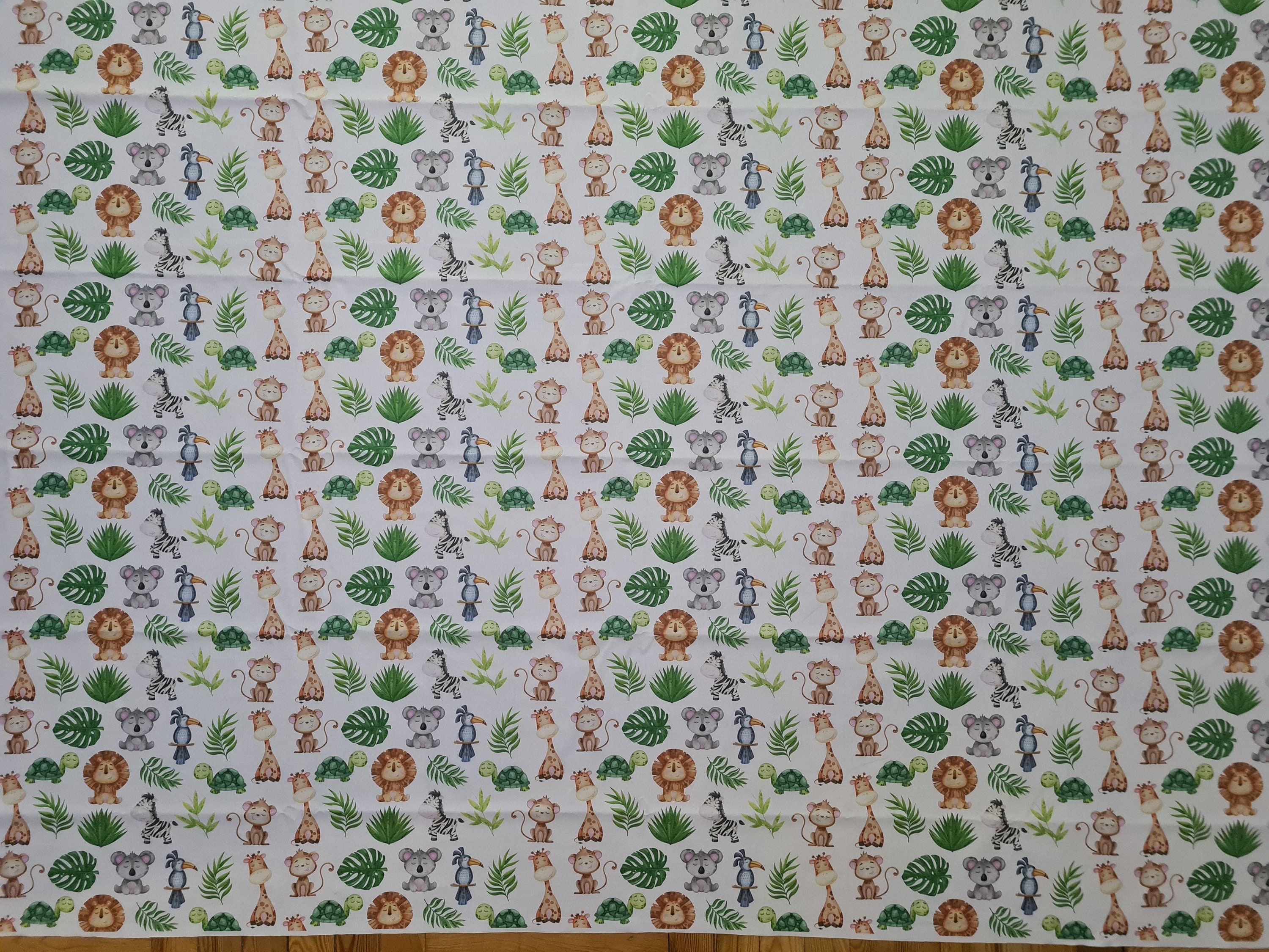 Animal Fabric by the Yard Safari Animals Fabric Panels for - Etsy