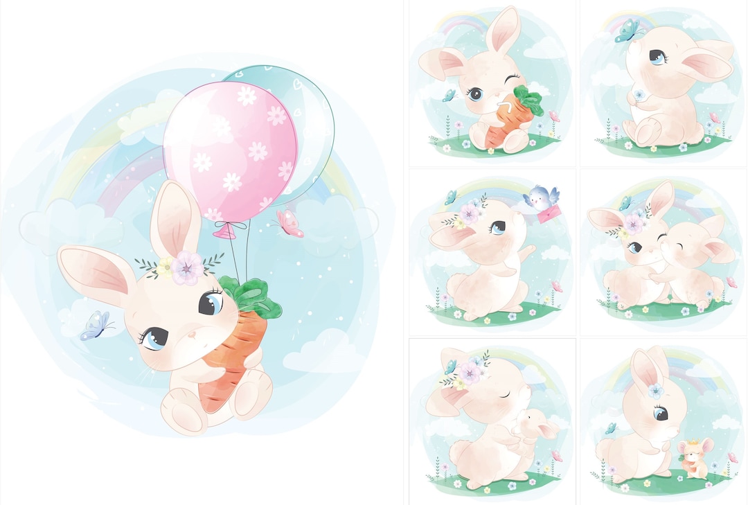 Baby Girl Quilt Panel, Hare Baby Fabric Panels for Quilting, Cute ...