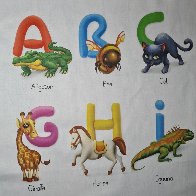 Abc Fabric Panels for Baby Quilts, Baby Fabric Panels for Quilting ...