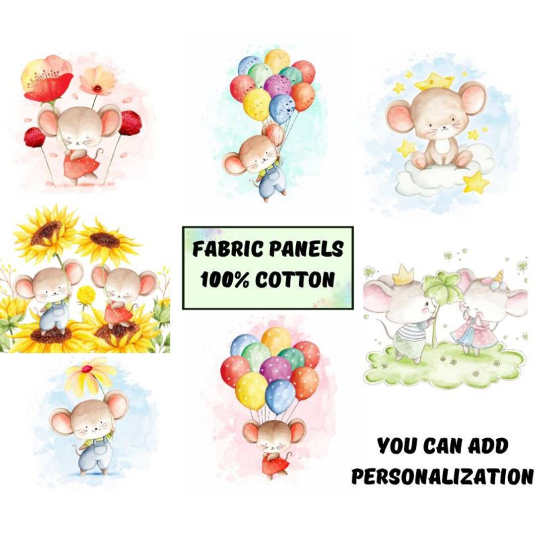 Novelty Mice Quilt Fabric, Mouse Fabric Panel, Patchwork Fabric Organic ...