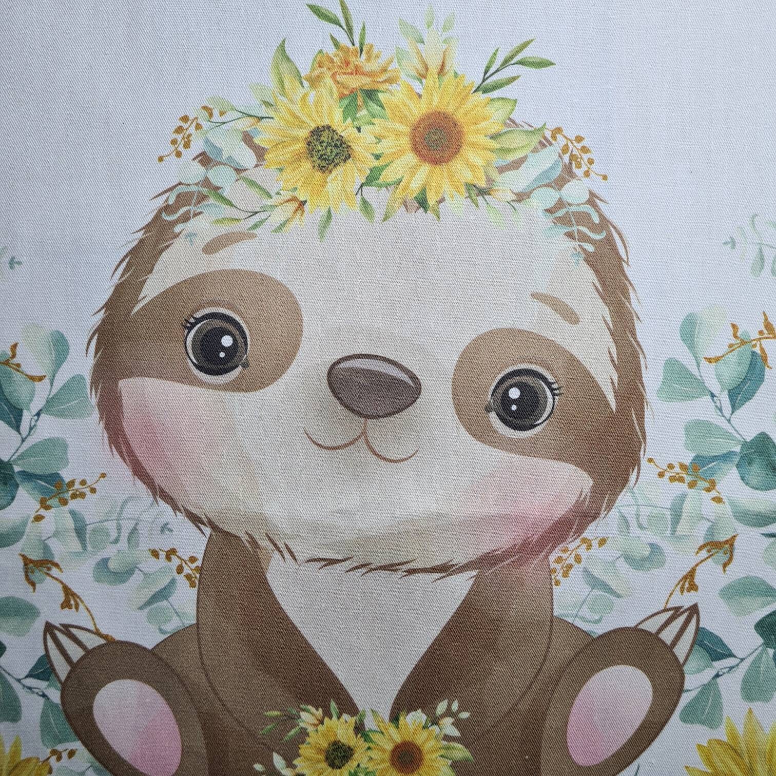 Sloth Baby Quilt Fabric Panel Sloth Panel Fabric With - Etsy