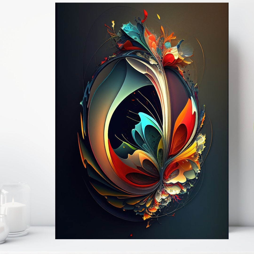 Marbled Abstract Canvas Wall Art Wrapped Canvas Colorful - Etsy