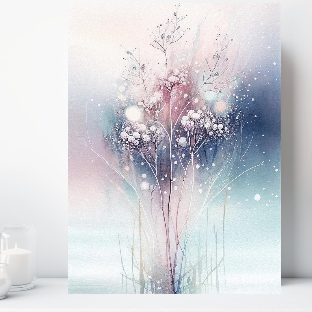 Baby's Breath Canvas Wall Art, Wrapped Canvas, Flower Art, Ready to ...