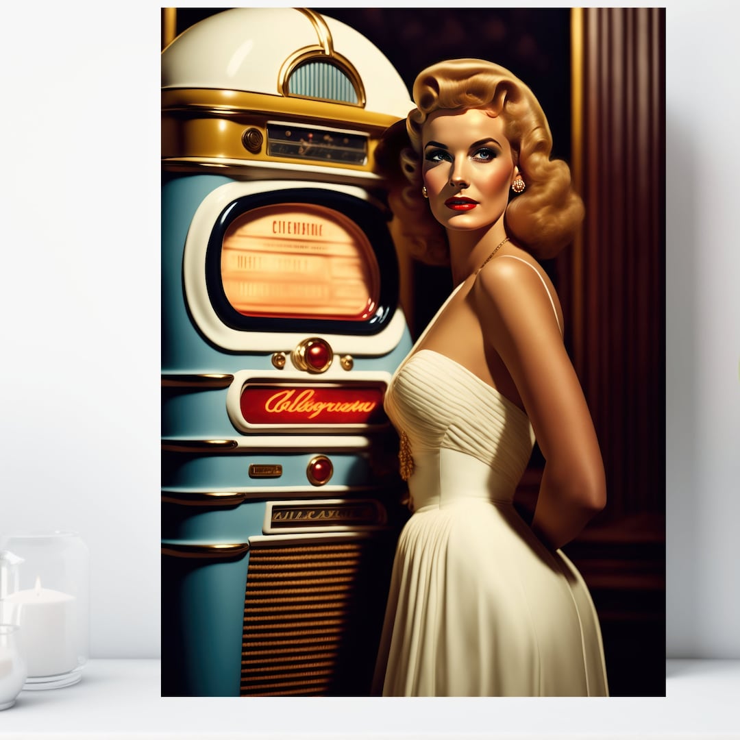 50s Wall Art - 1950s Retro Canvas Print, Wrapped Canvas, Vintage Home ...