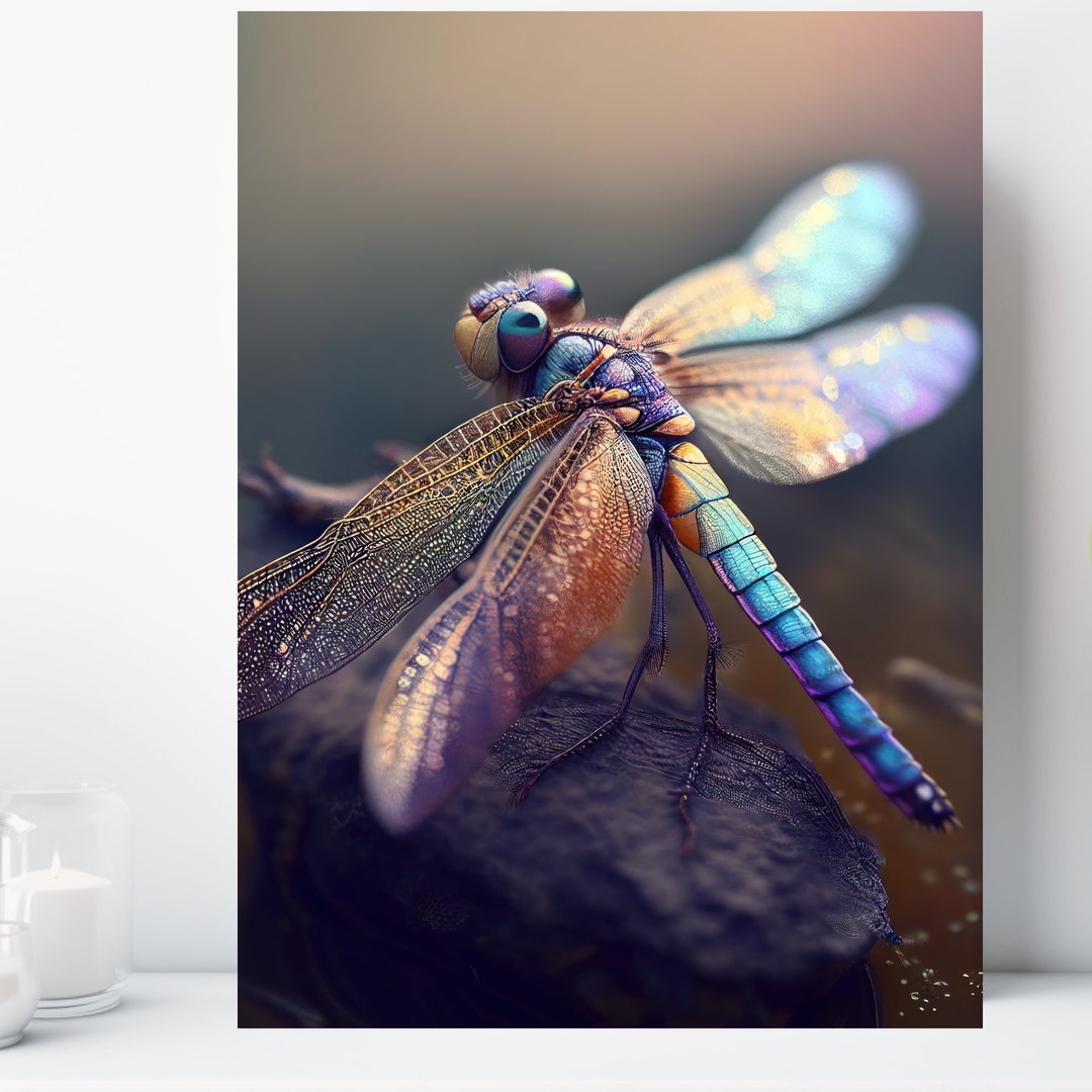 Dragonfly Canvas Wall Art, Wrapped Canvas, Insect Art, Ready to Hang - Etsy
