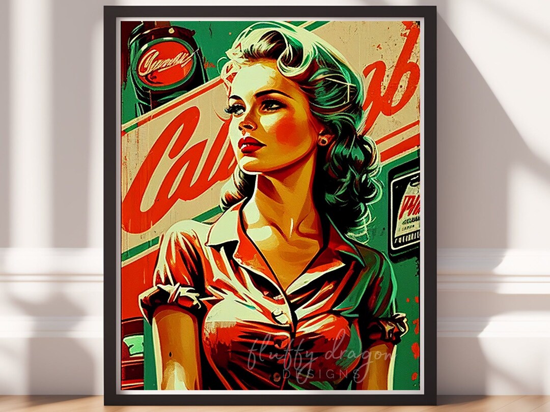 1950s Art Print, Vintage Digital Download, Retro Wall Decor, Mid ...