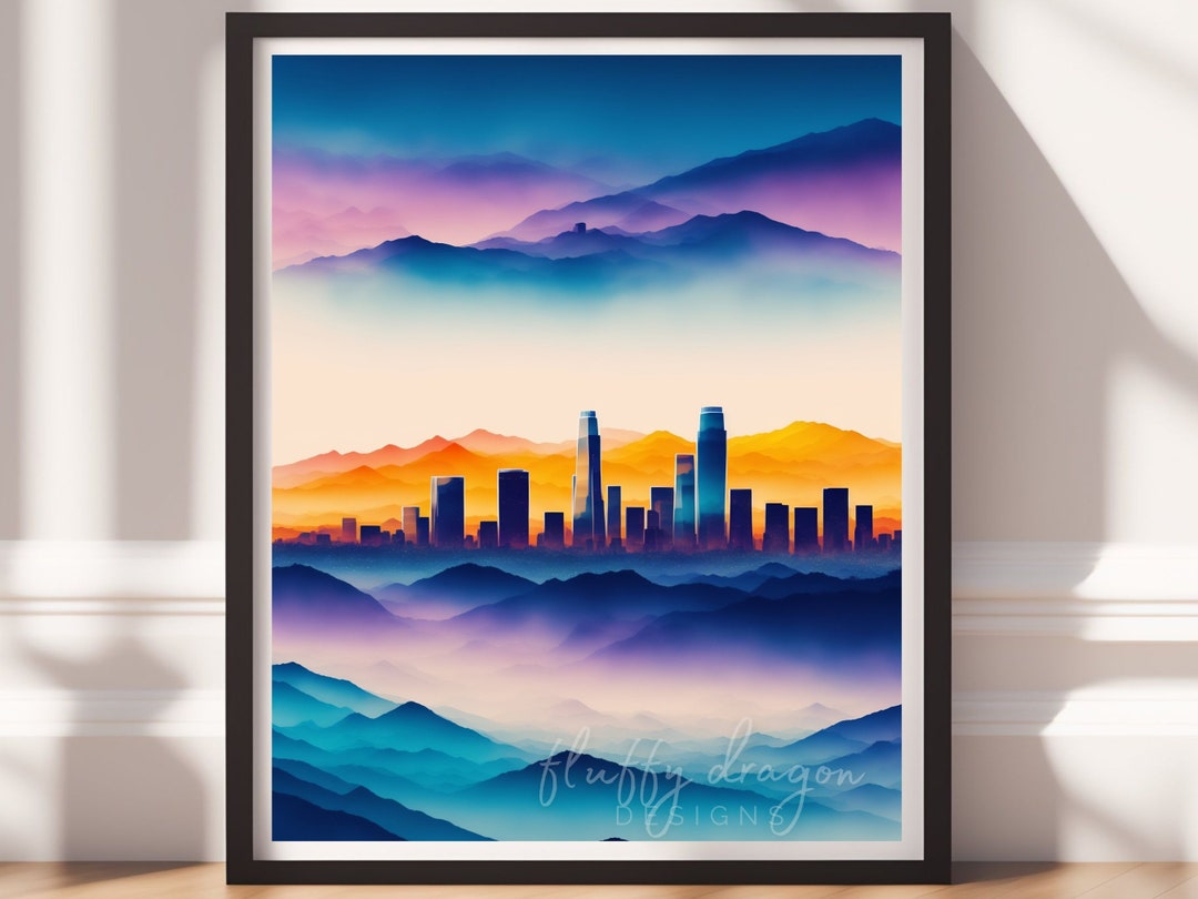 City Painting V1, Digital Download, Downloadable Prints, City Art Print ...