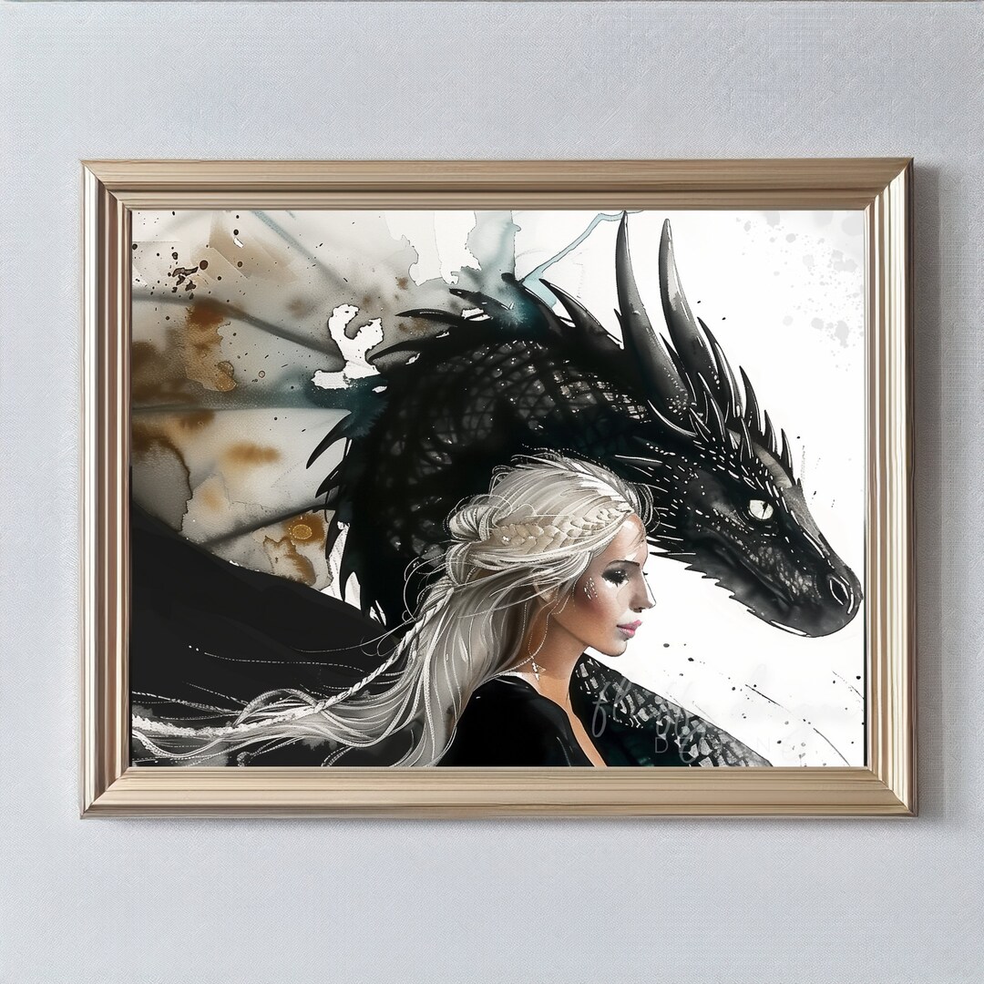 Shadow Dragon Girl Printable Art Download Printable Wall Decor ...